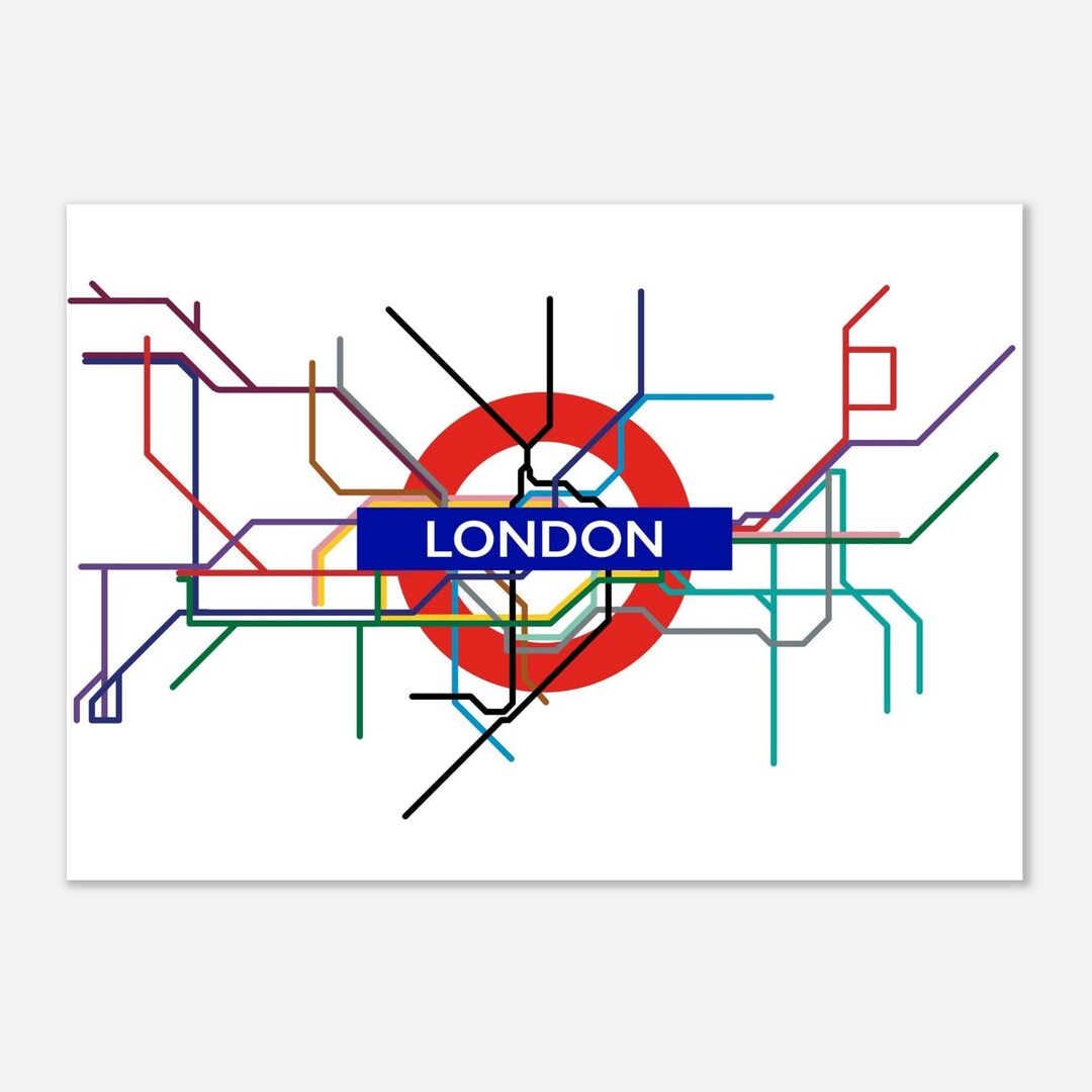 Abstract London Underground Map Print With Roundel | Modern Design - Etsy