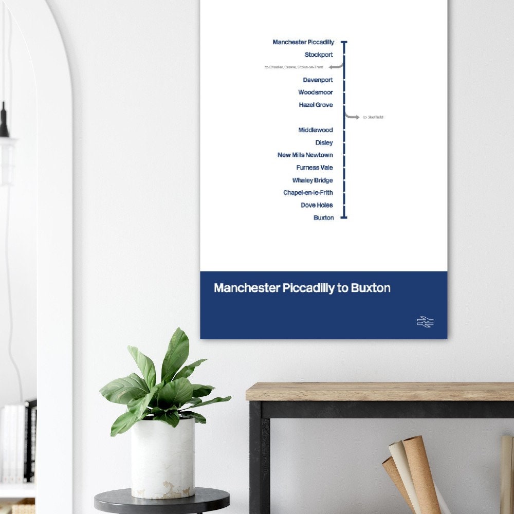 British Rail Route Map Poster Manchester Piccadilly to Buxton - Etsy