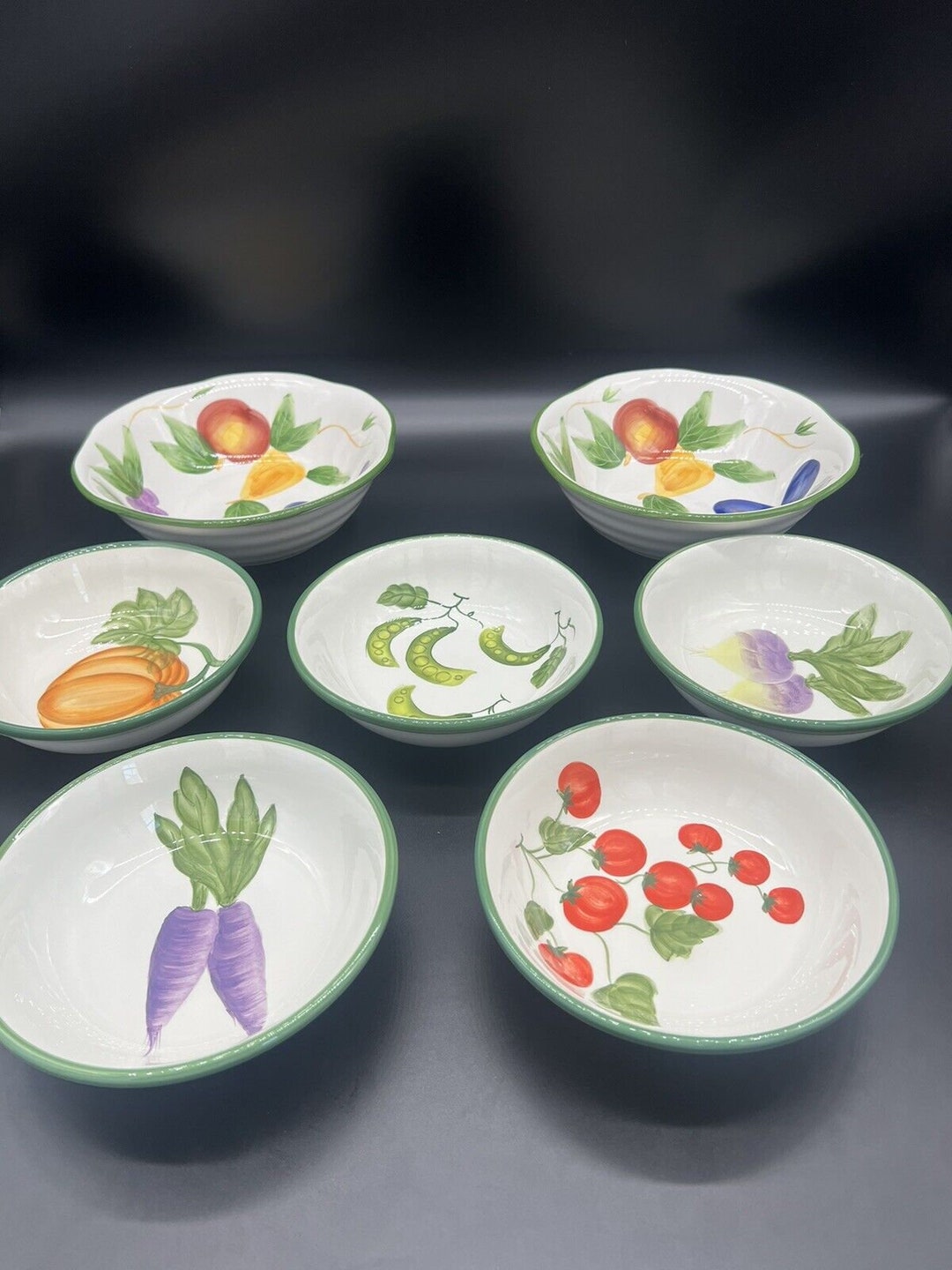 Tabletops Unlimited Bowl Set, Baby Roma Hand Painted, 7 Pieces ...