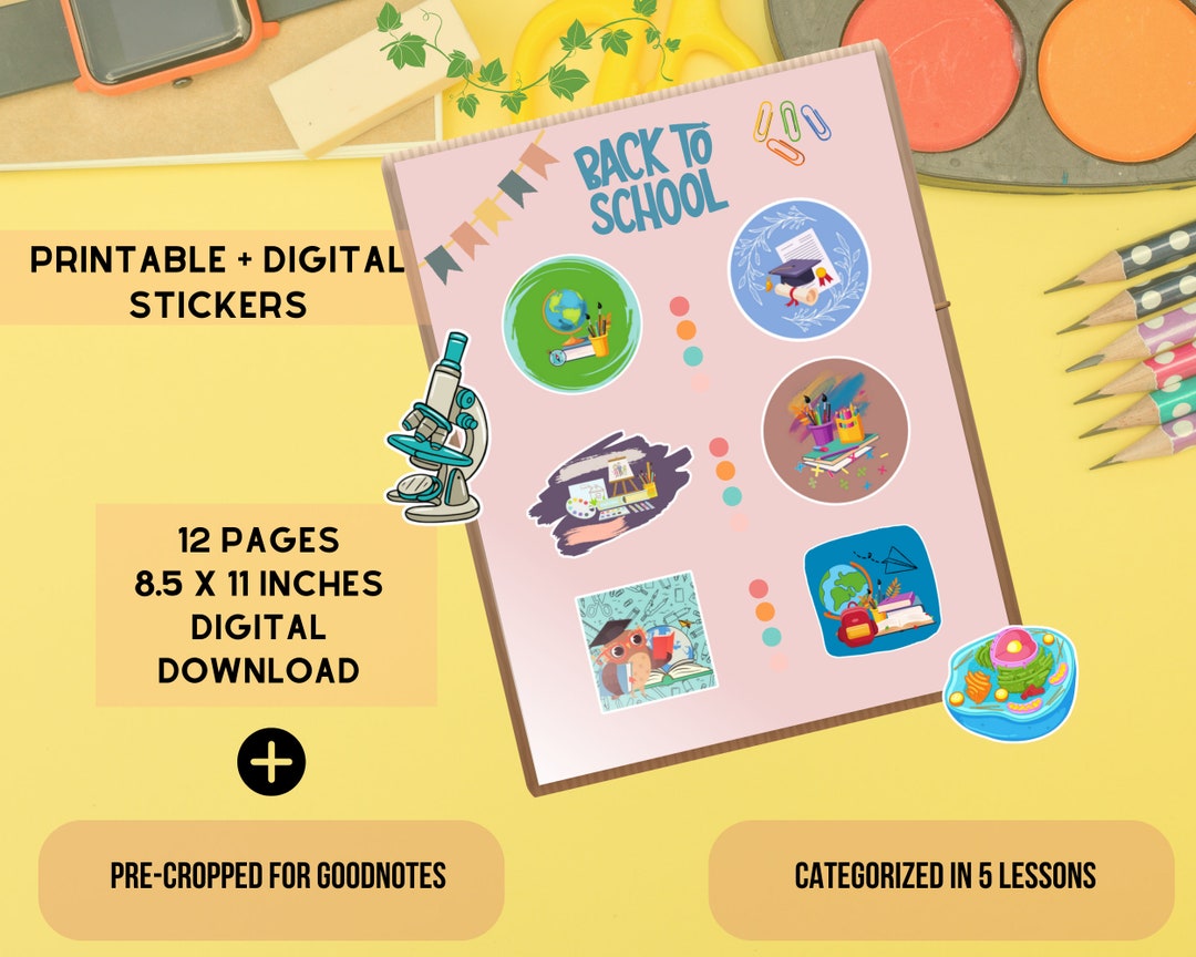 Back to School Digital Stickers Student Precropped Digital - Etsy