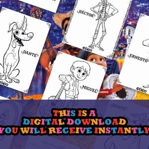 COCO Printable Coloring Pages - Etsy