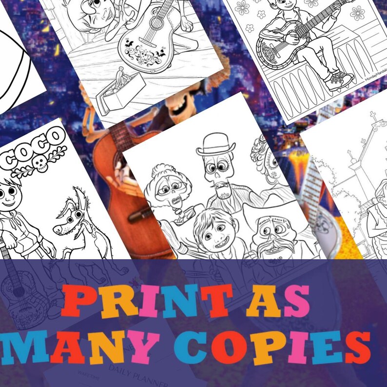 COCO Printable Coloring Pages - Etsy