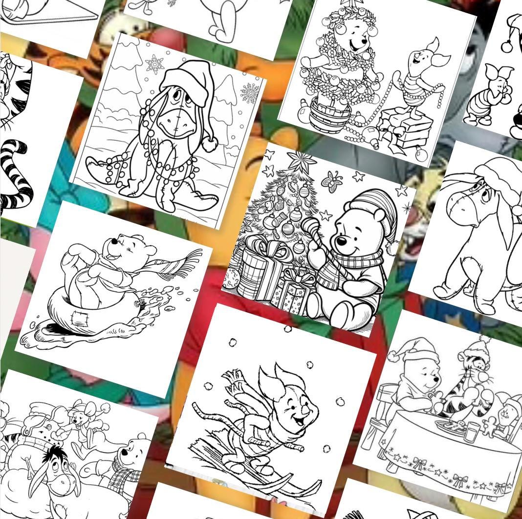 Winnie the Pooh Christmas Coloring Pages Christmas Disney Edition ...