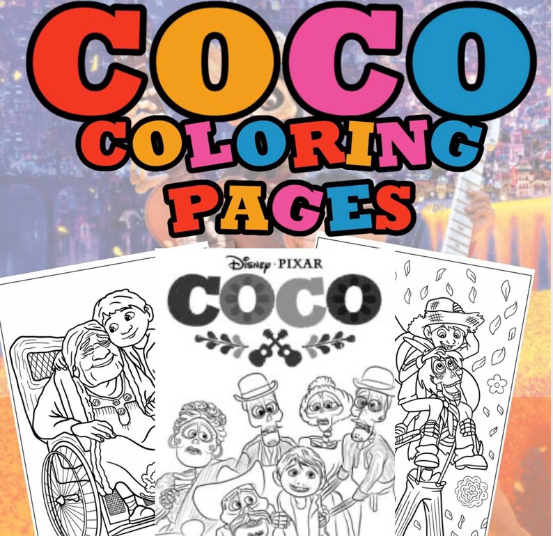 COCO Printable Coloring Pages - Etsy