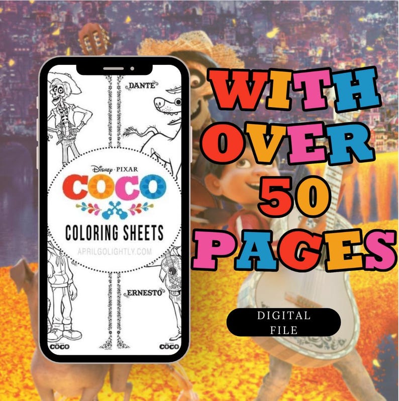 COCO Printable Coloring Pages - Etsy