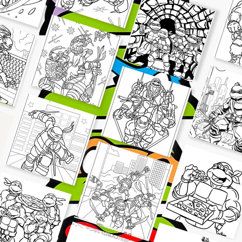 50+ Ninja Turtles Coloring Pages, Kids Coloring Books, Printable ...