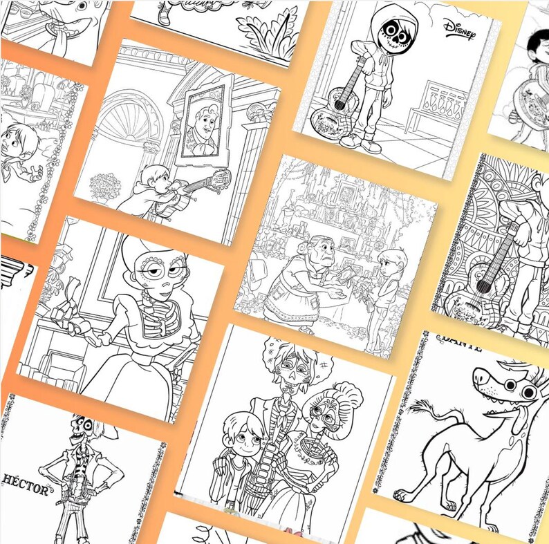 COCO Printable Coloring Pages - Etsy