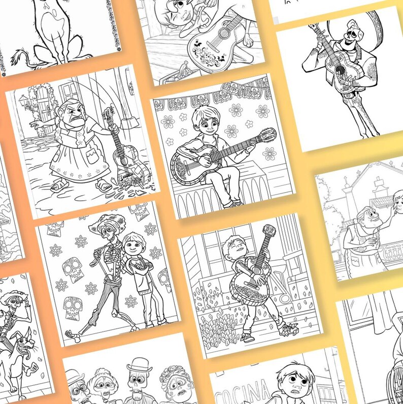 COCO Printable Coloring Pages - Etsy