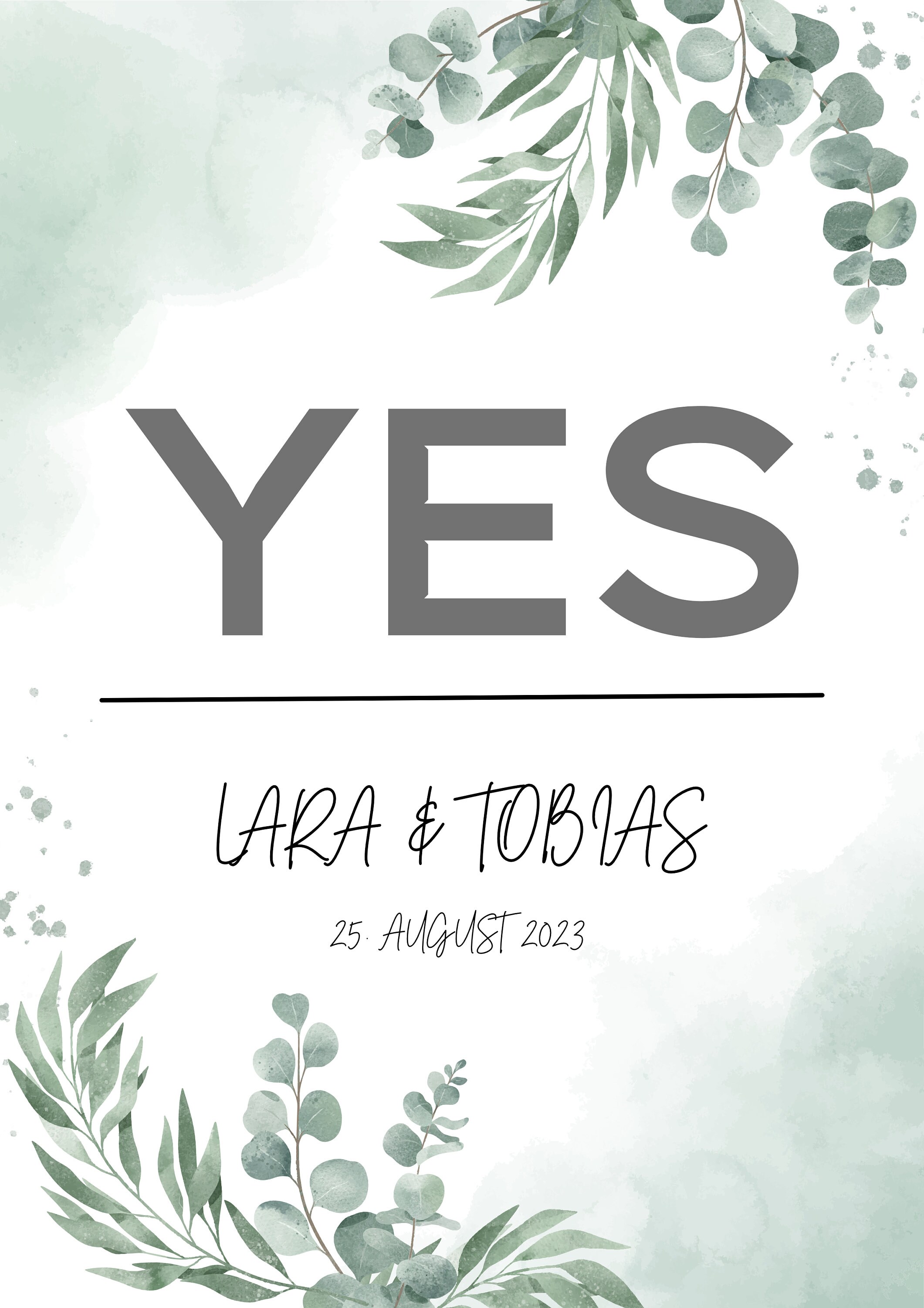 Download Personalized Wedding Gift YES Names of the - Etsy