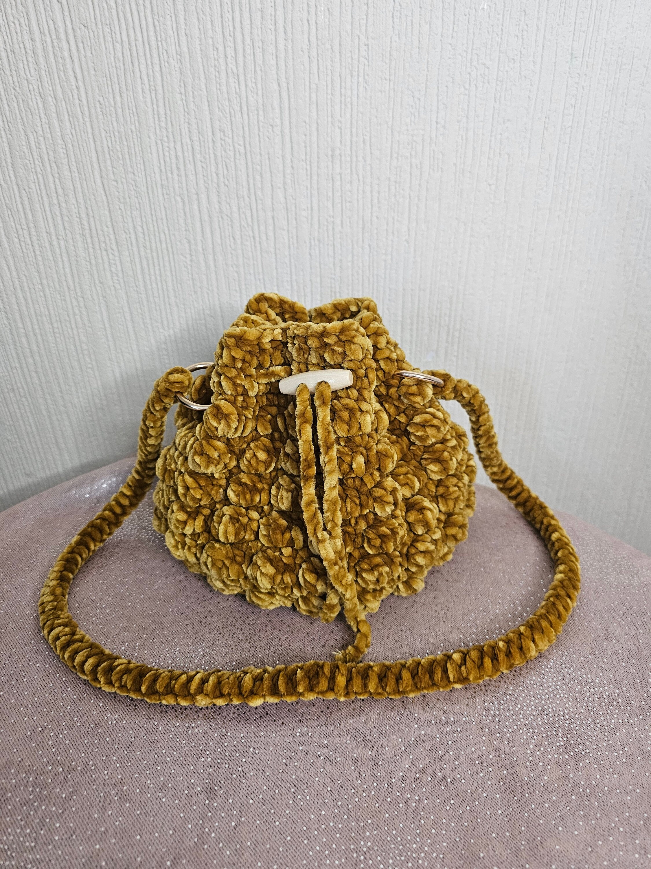 Handmade Bucket Bag Crochet ,velvet Bucket Bag, - Etsy