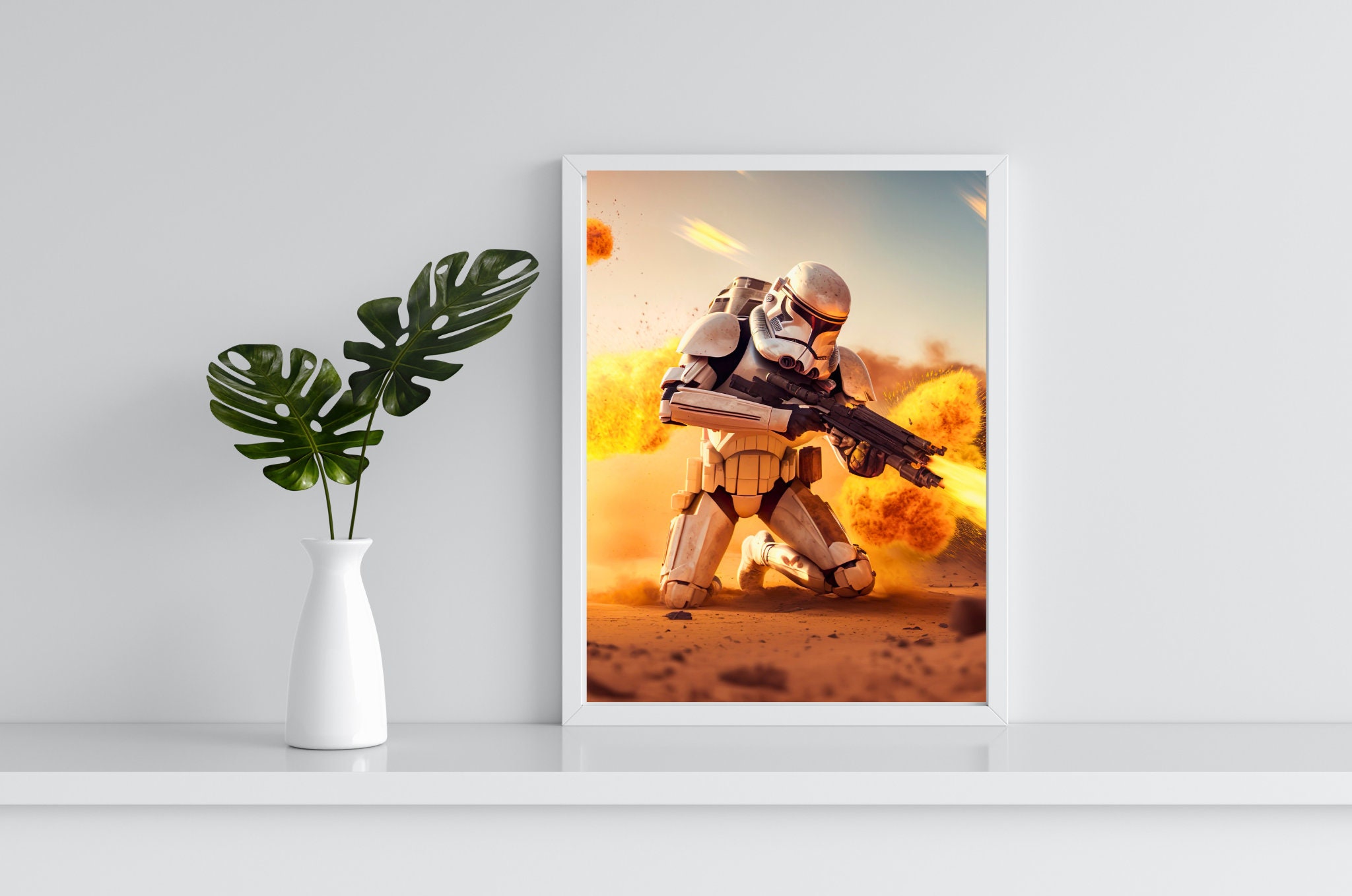 Funny Flame Storm Trooper Printable Poster, Starwars Digital Art - Etsy