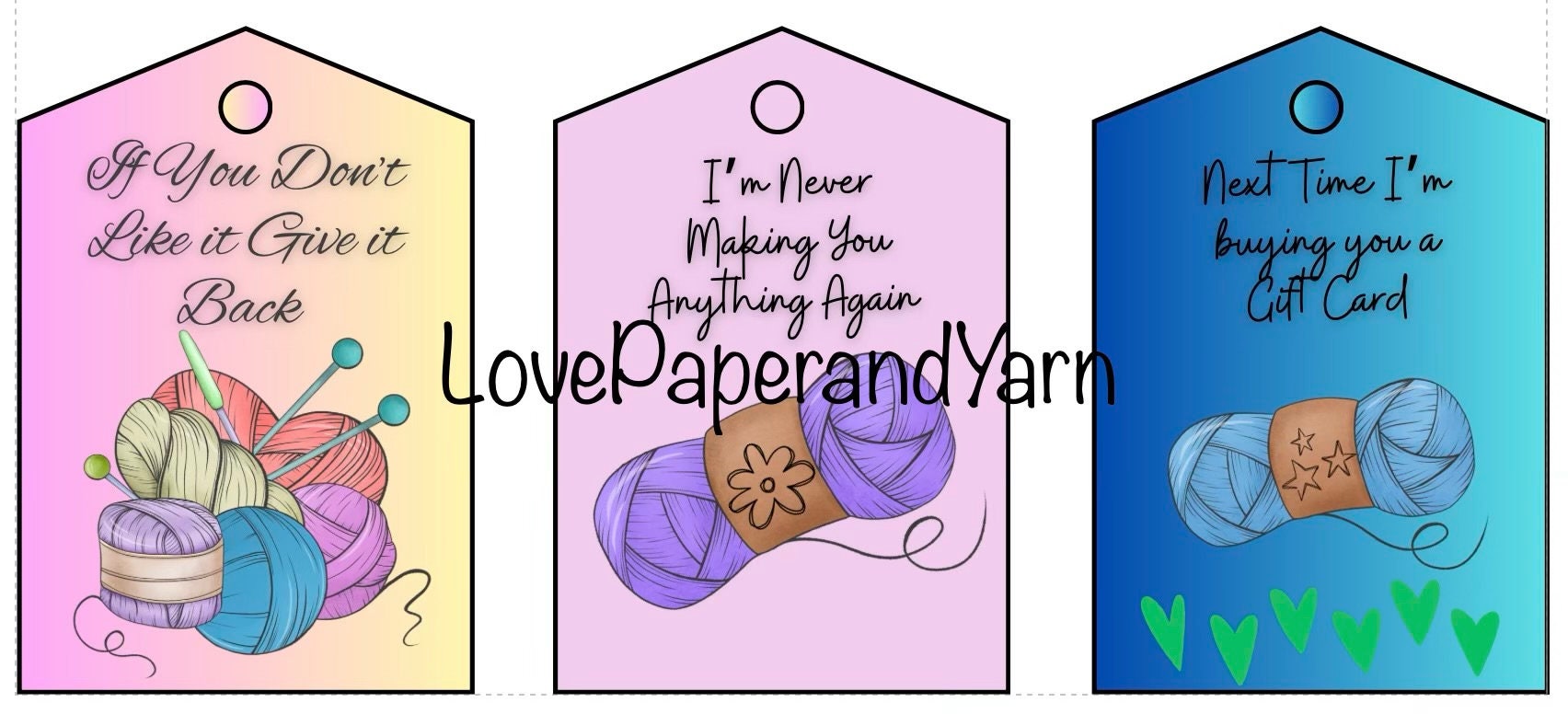 Funny Printable Gift Tags for Knitting and Croche - Etsy