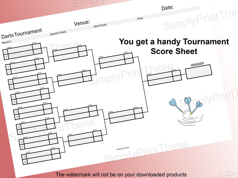 Printable Darts Score Sheets, Checkout Chart, _01 Games, Darts Cricket ...