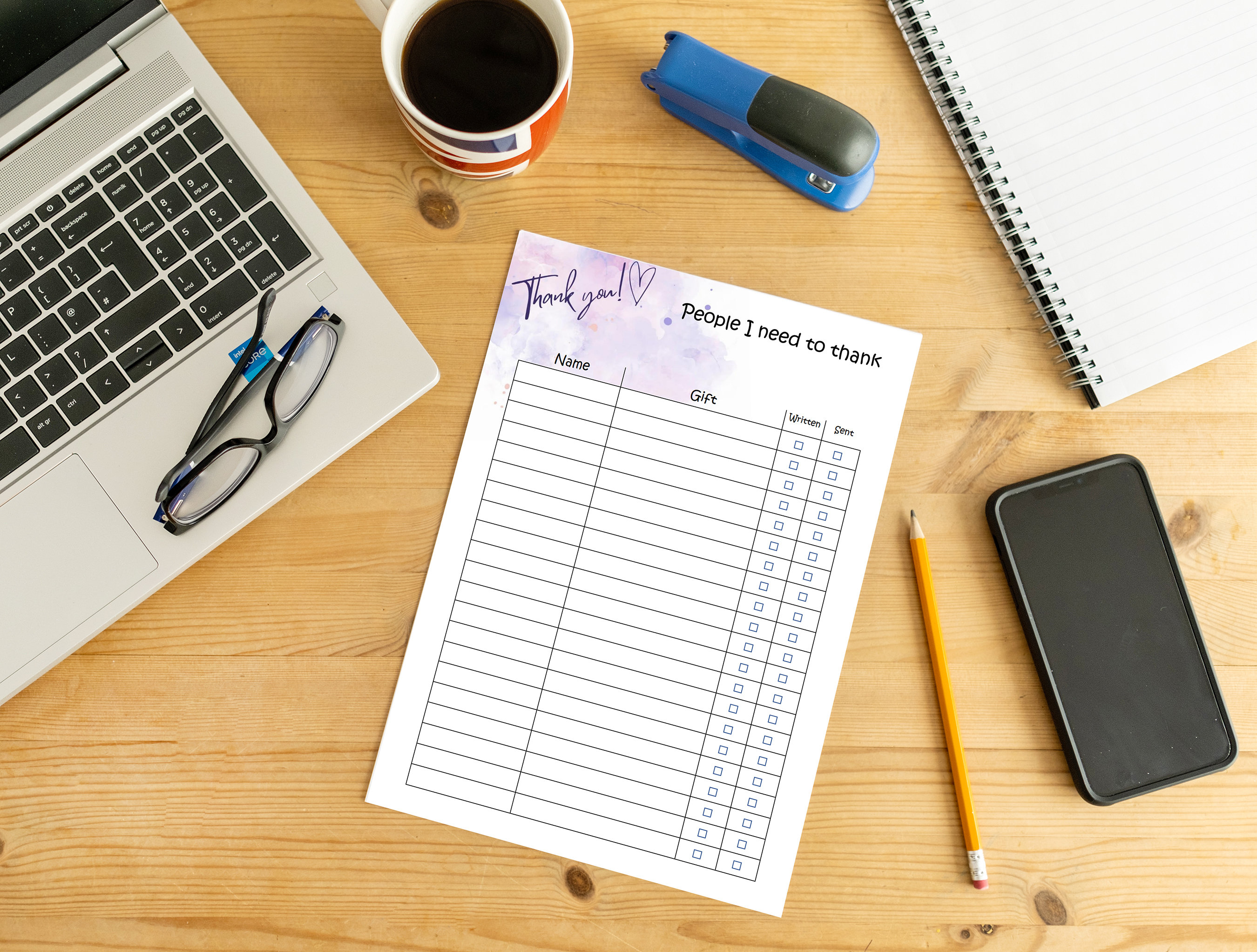 Printable Thank You List Thank You List People I Need to Thank Thank ...