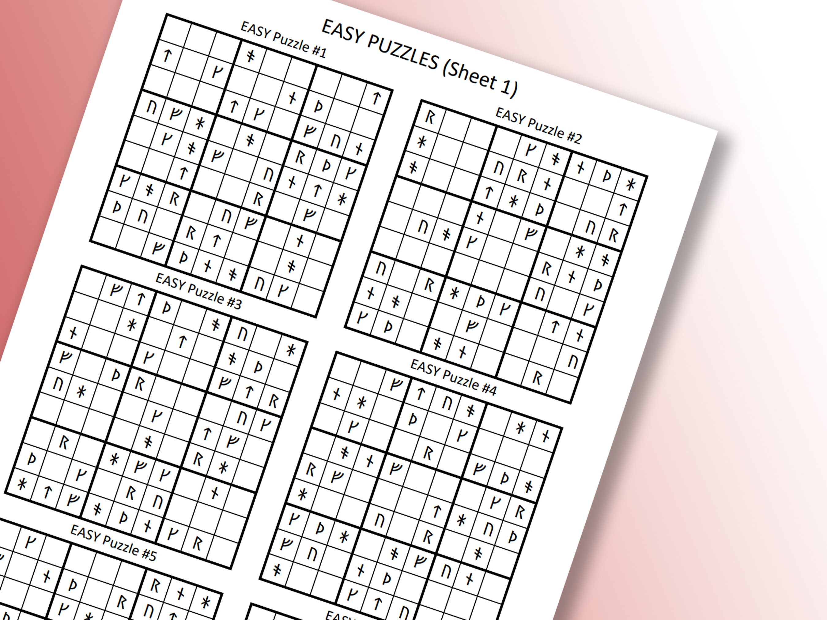 300 Printable Easy-level Viking Runes Sudoku Puzzles for You to ...