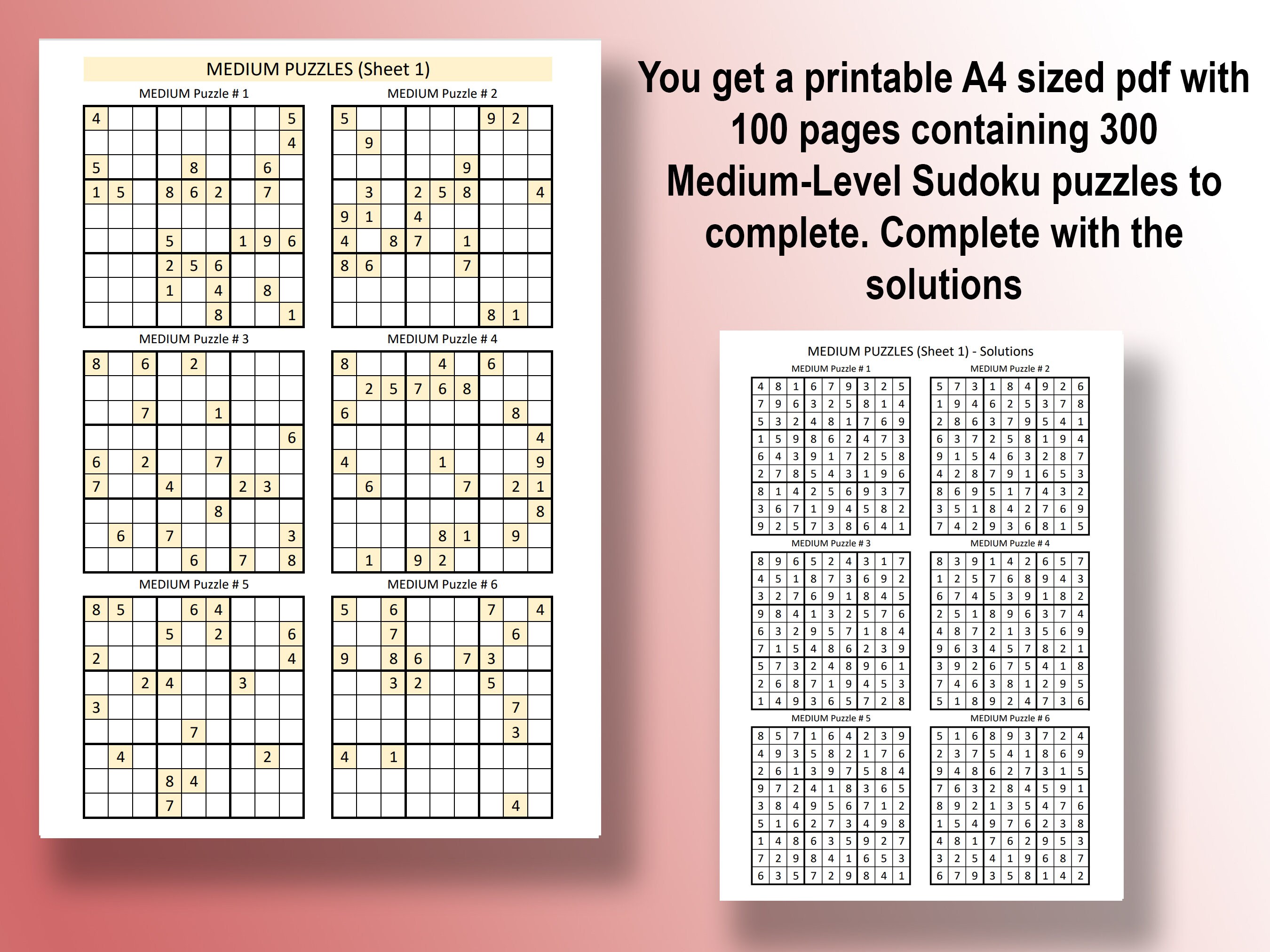 900 Printable Sudoku Puzzles for You to Complete. 300 Each or Easy ...