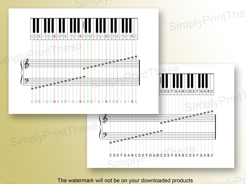 PDF Printable Music Pitch/notes Sheets for Music Tutors and for Music ...