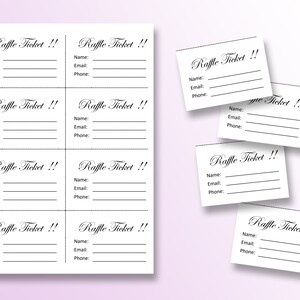 Printable Raffle Tickets Ideal for Prize Draws and Competitions. PDF ...