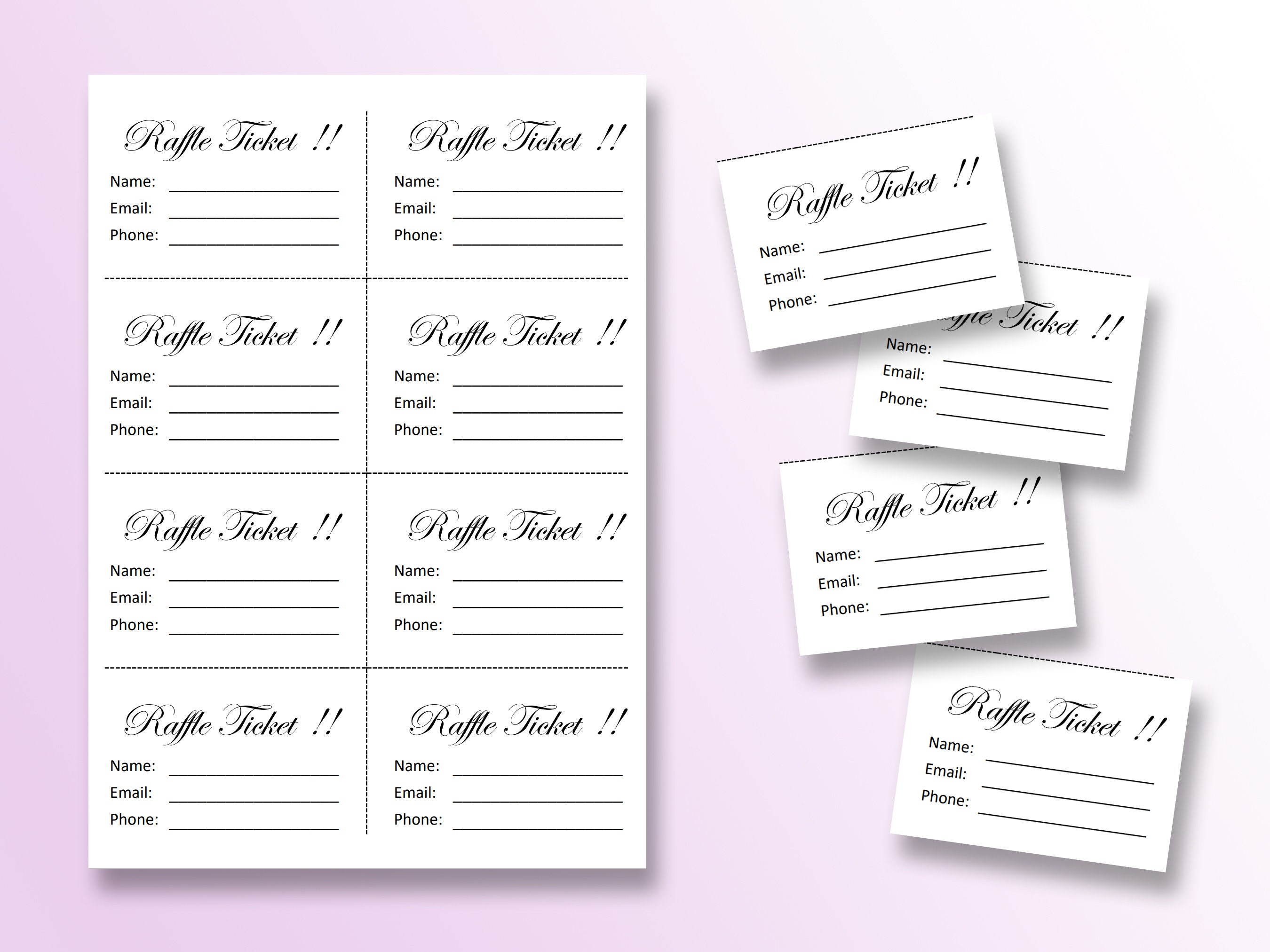 Printable Raffle Tickets Ideal for Prize Draws and Competitions. PDF ...