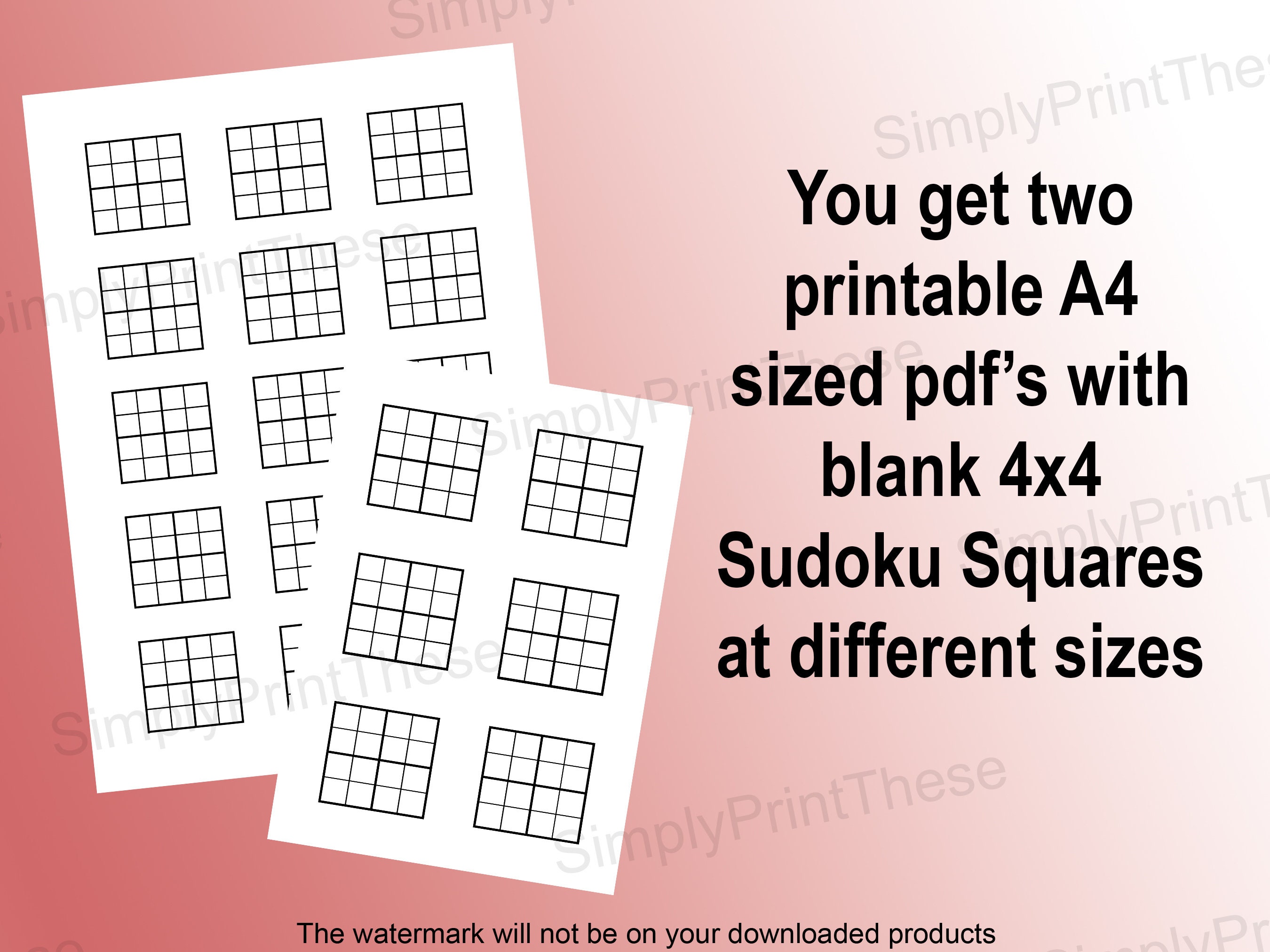 Printable Blank Sudoku Squares, 9x9, 16x16, 6x6 and 4x4 Sudoku Squares ...