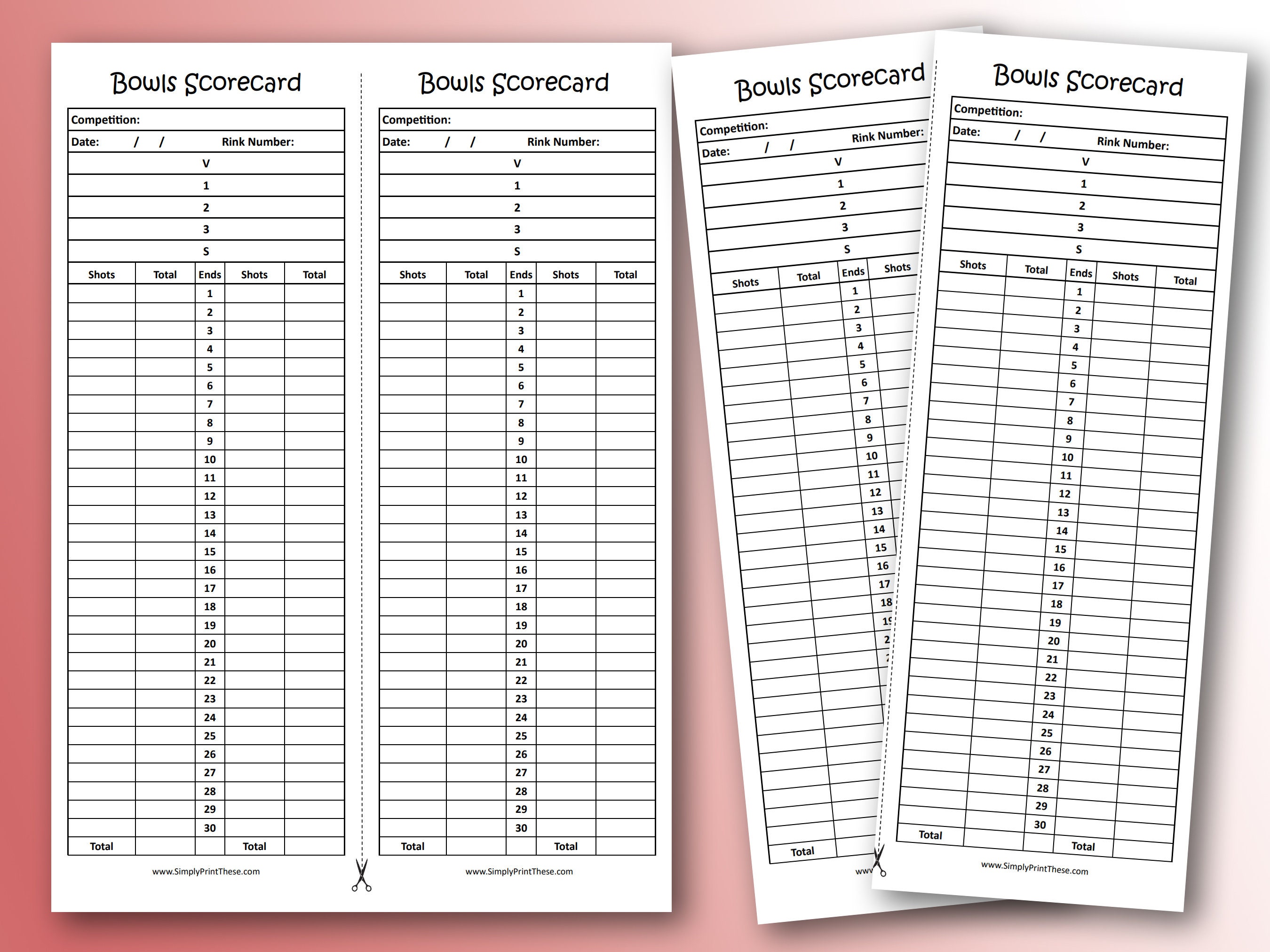 Printable Bowls Score Cards to Record Your Bowls Competitions - Etsy UK