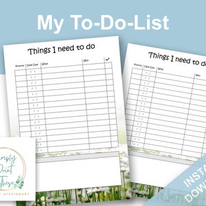 Printable To-do-list Things to Do Stay Organised With This Printable ...