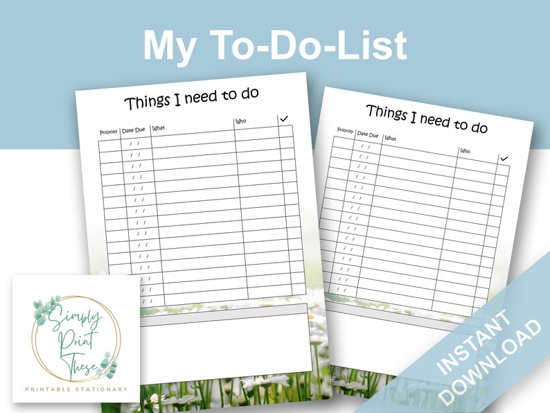 Printable To-do-list Things to Do Stay Organised With This Printable ...