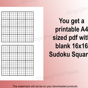 Printable Blank Sudoku Squares, 9x9, 16x16, 6x6 and 4x4 Sudoku Squares ...