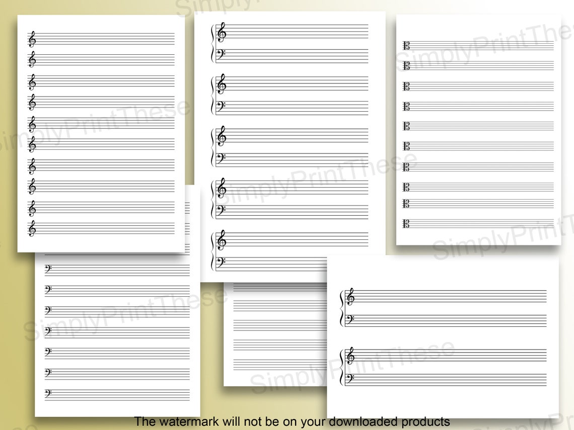 Blank Music Stave Sheets: Printable Manuscript Paper (PDF Download) - Etsy