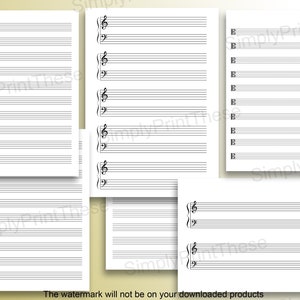 Blank Music Stave Sheets: Printable Manuscript Paper (PDF Download) - Etsy