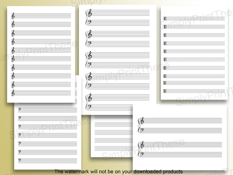 Printable Manuscript Stave Sheets Blank Music Score Sheet Music Stave ...