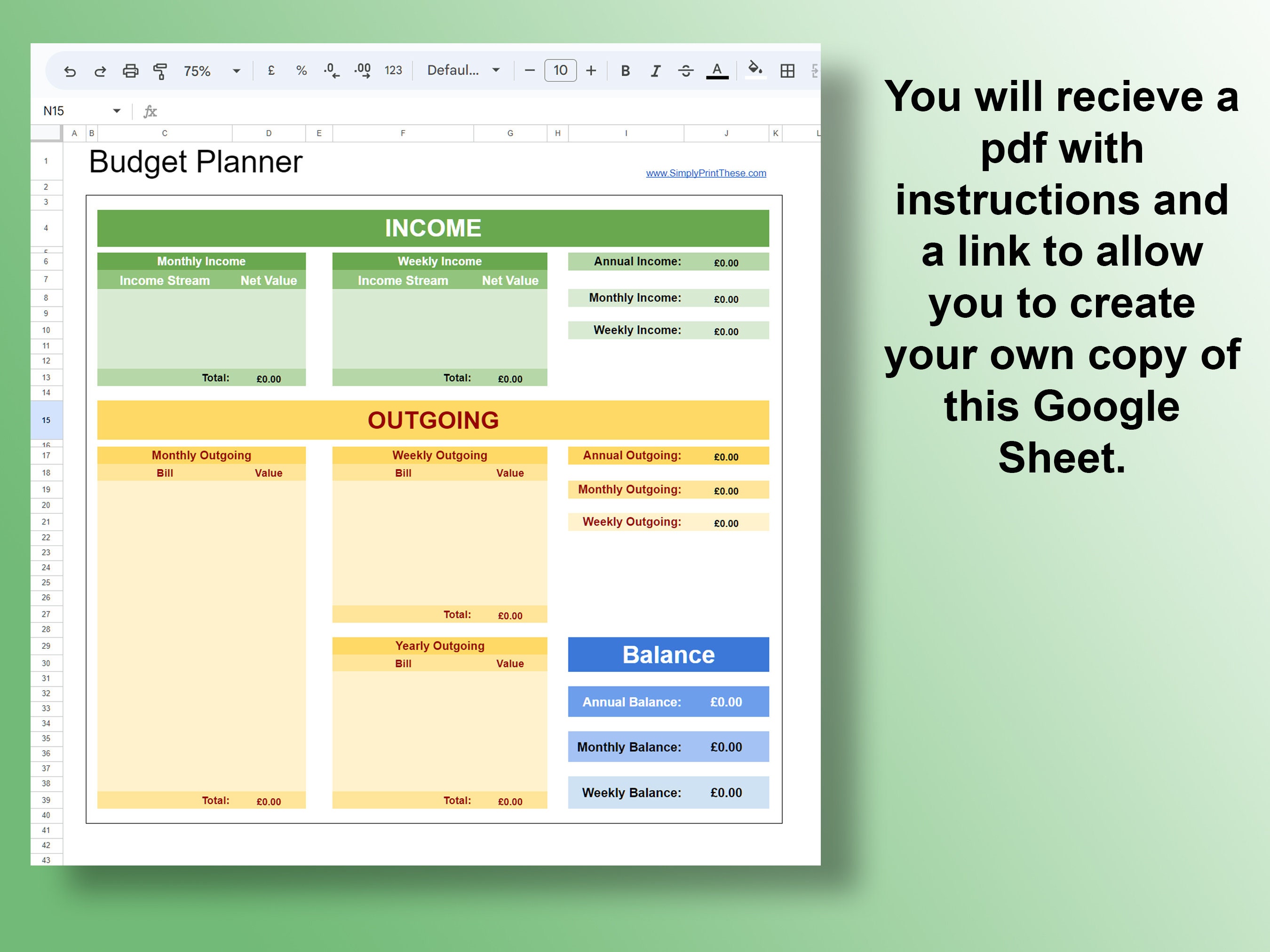 Interactive Budget Planner Google Sheet to Help You Plan Your Finances ...