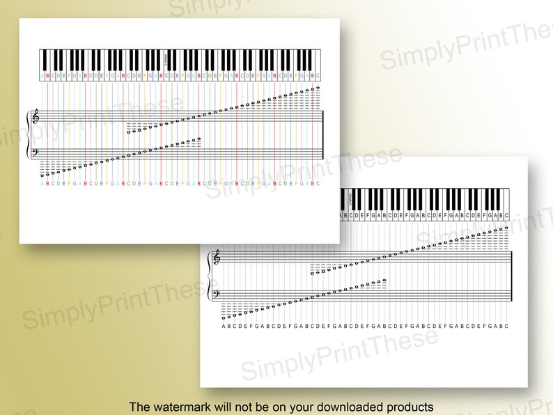 PDF Printable Music Pitch/notes Sheets for Music Tutors and for Music ...