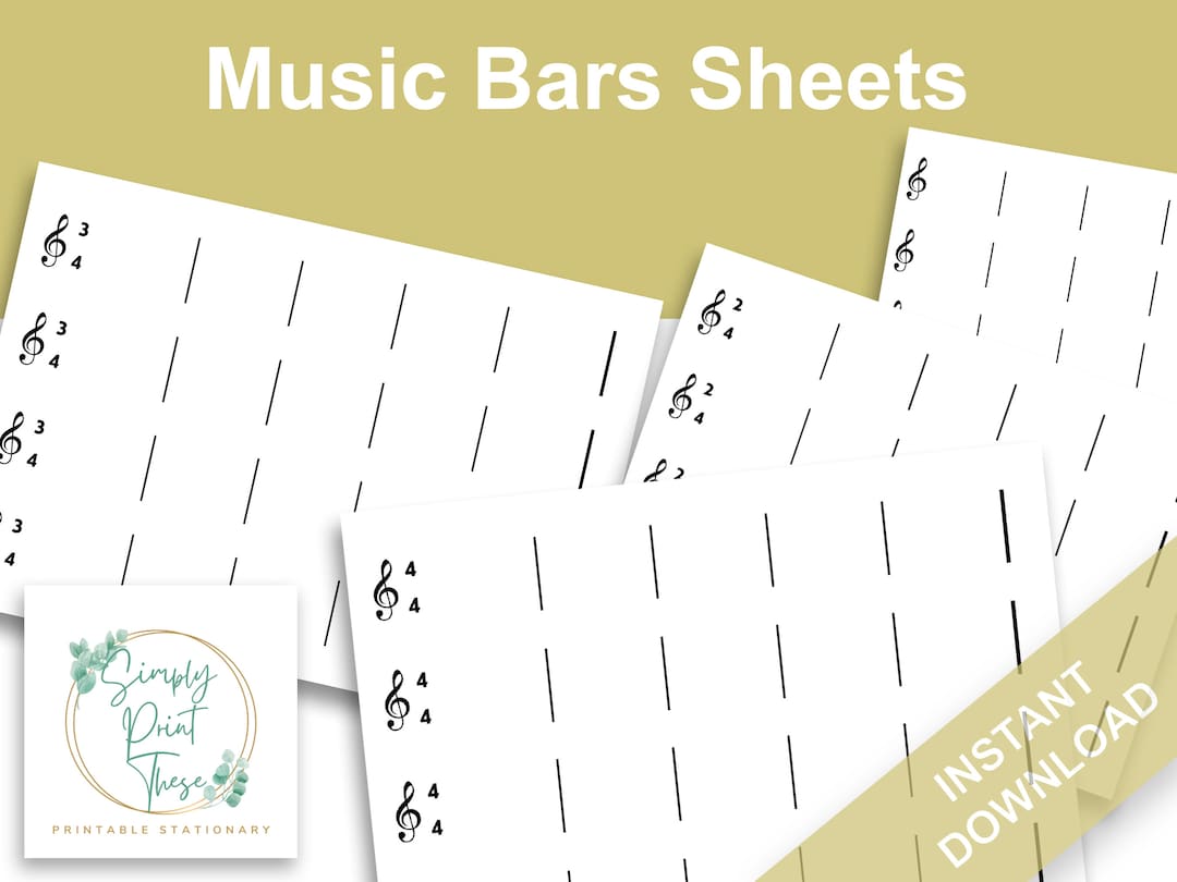 Printable Music Bars Training Sheets for Music Tutors and for Music ...