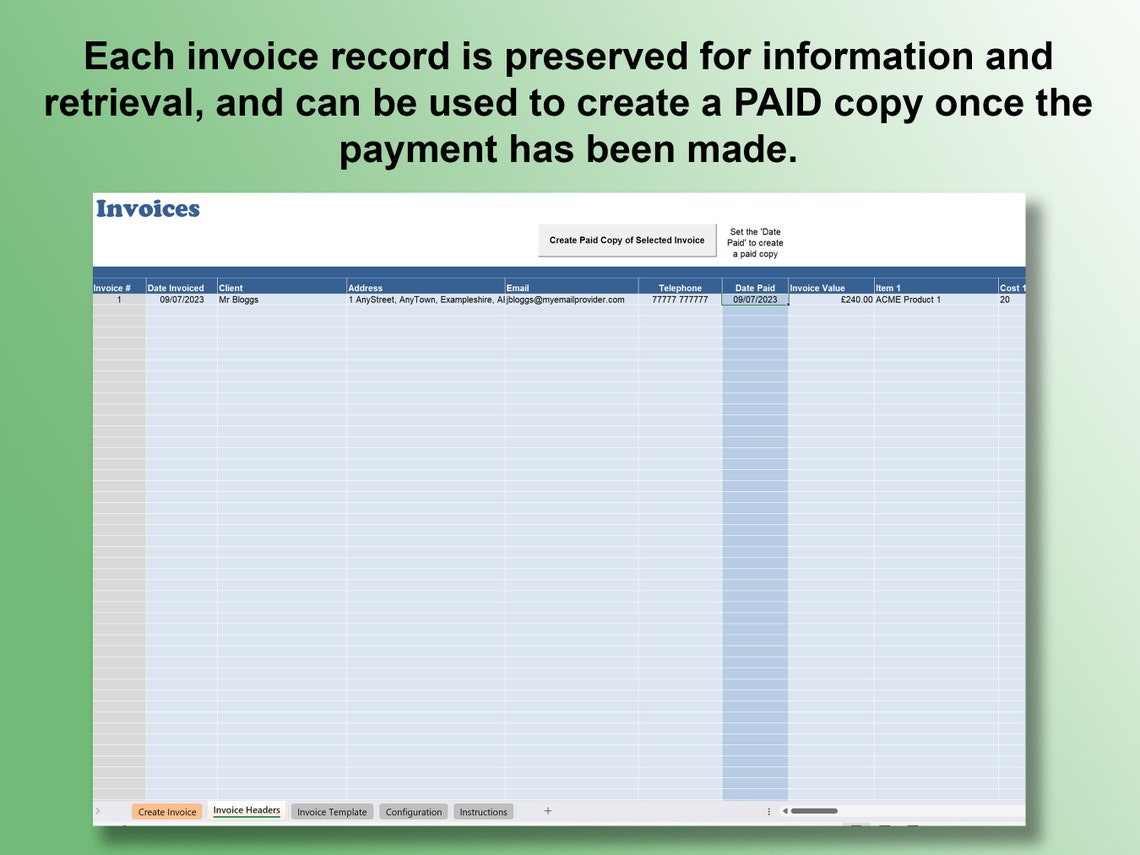 Invoice Creator, Excel Spreadsheet to Help You Create Great Looking ...