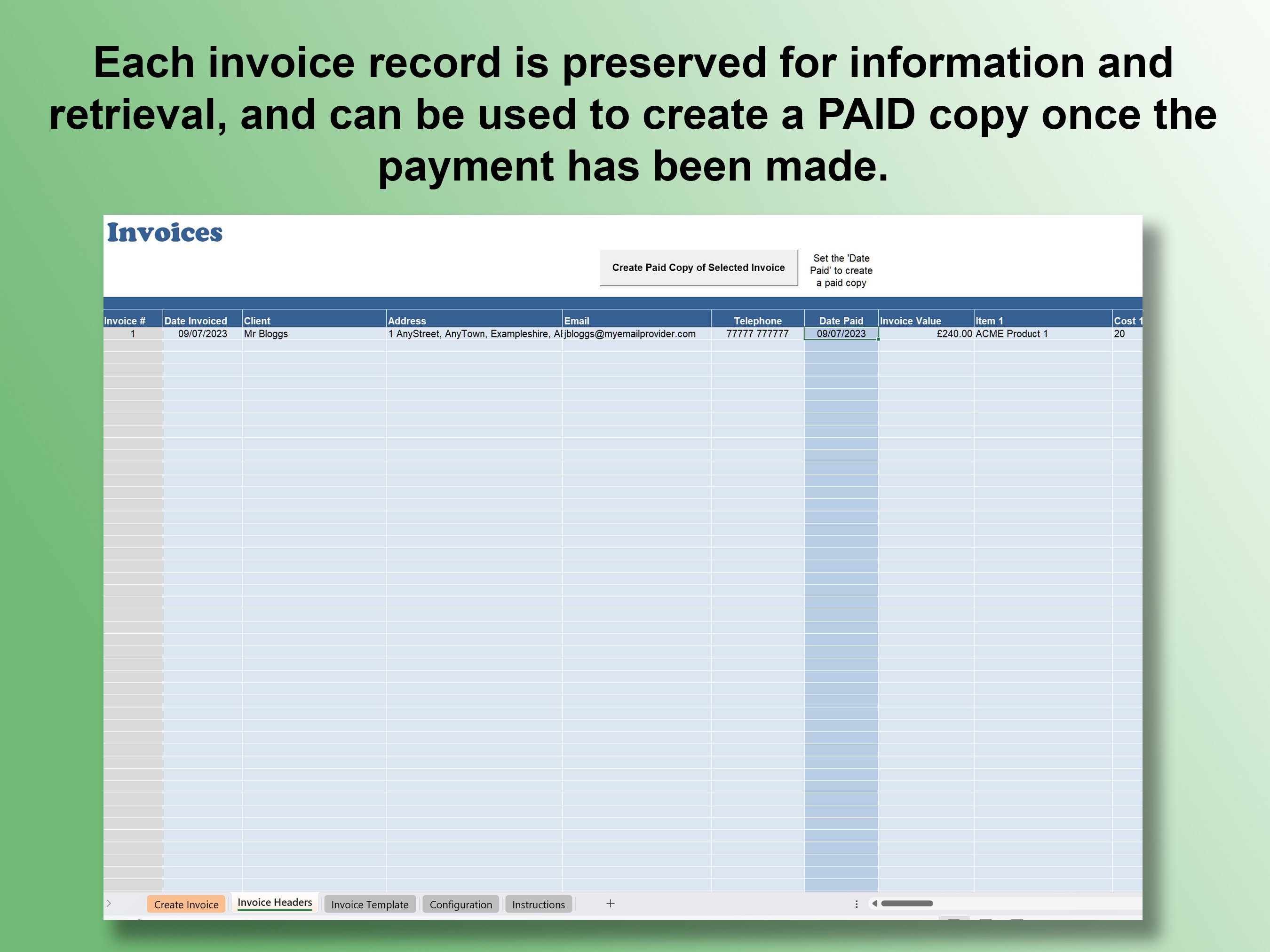 Invoice Creator, Excel Spreadsheet to Help You Create Great Looking ...