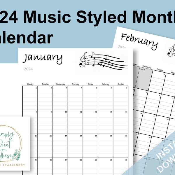 Music Themed Calendar - Etsy