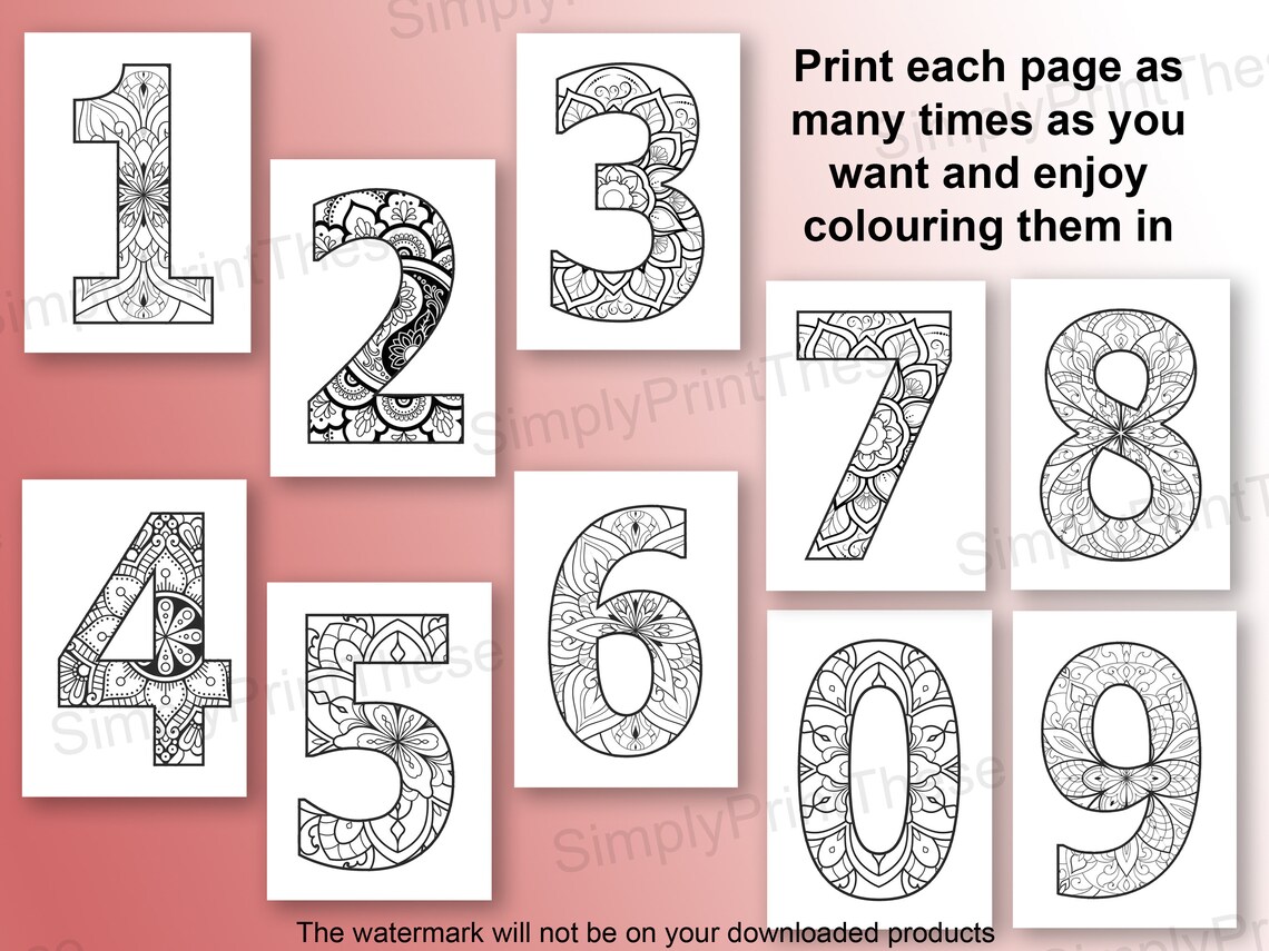 Printable A4 Mandala Numbers for Colouring In, Great for All Ages ...
