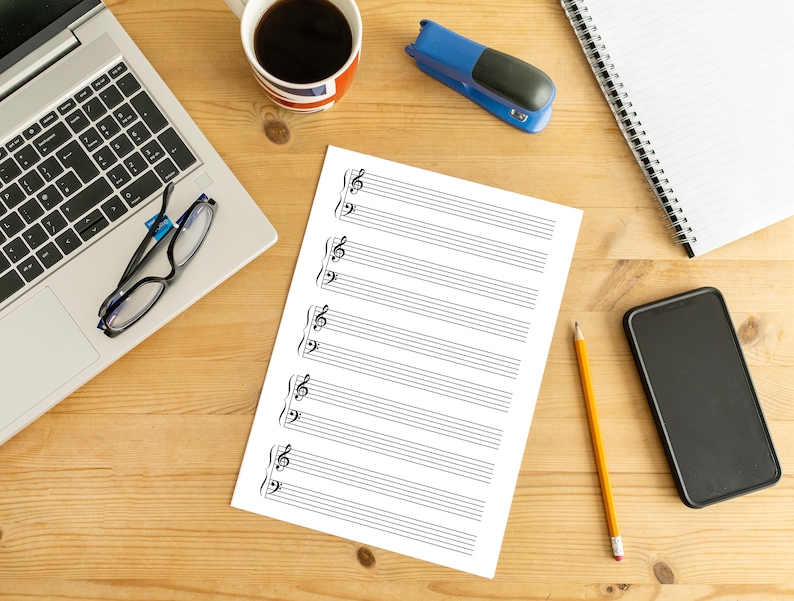Printable Manuscript Stave Sheets Blank Music Score Sheet Music Stave ...