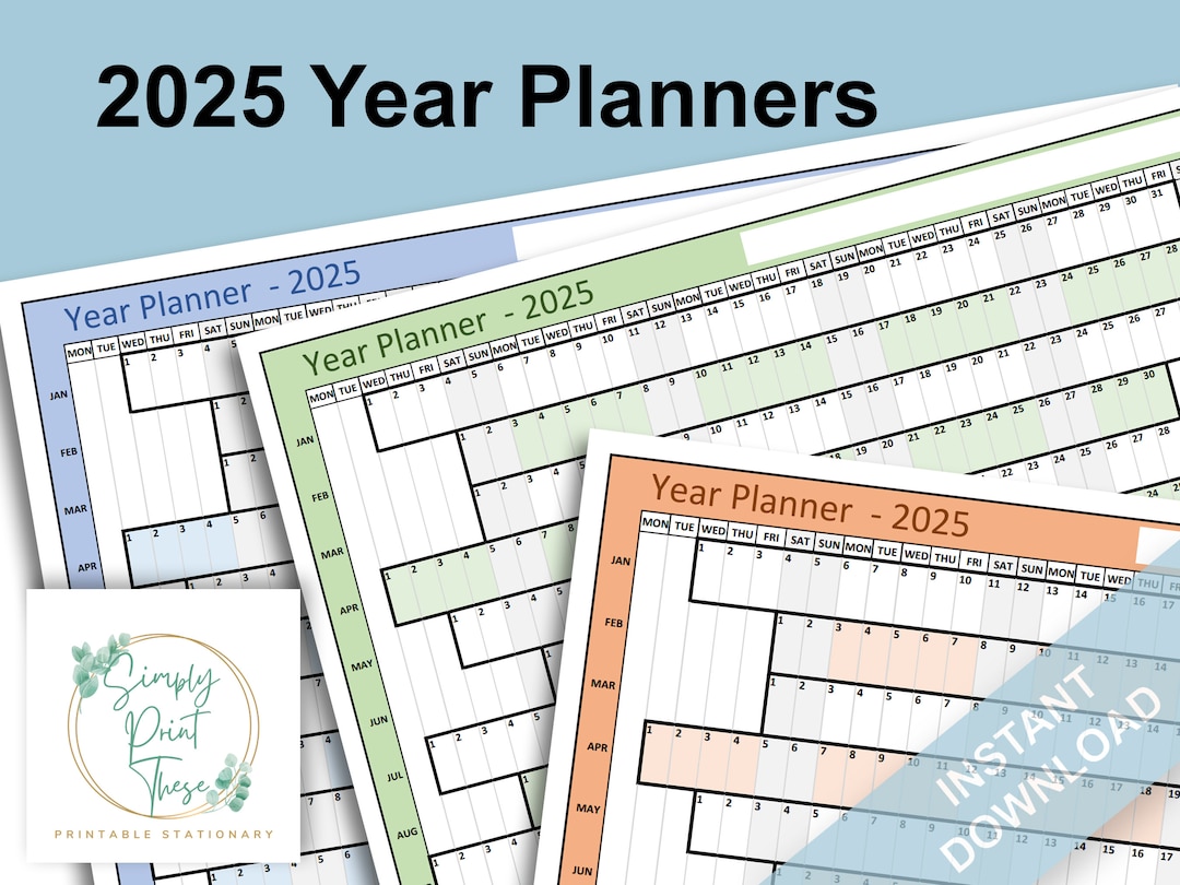 Printable 2025 PDF A4/A3/A2 Yearly Planner Perfect to Help You Keep ...