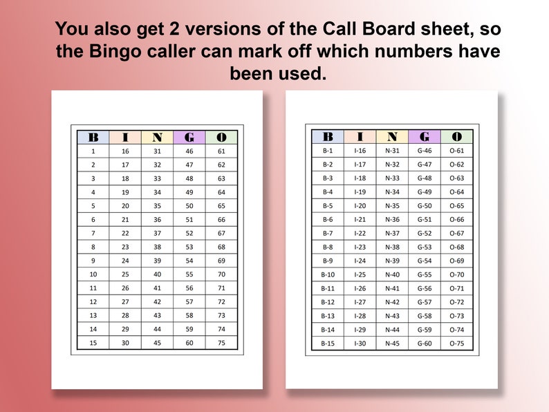 7000 Unique US Style Bingo Cards With Call Board (instant Download) - Etsy