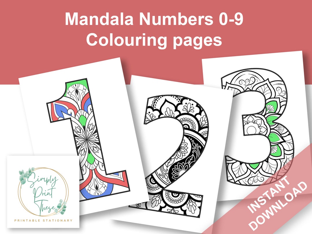 Printable A4 Mandala Numbers for Colouring In, Great for All Ages ...