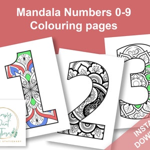 Printable A4 Mandala Numbers for Colouring In, Great for All Ages ...