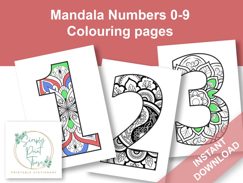 Printable A4 Mandala Numbers for Colouring In, Great for All Ages ...