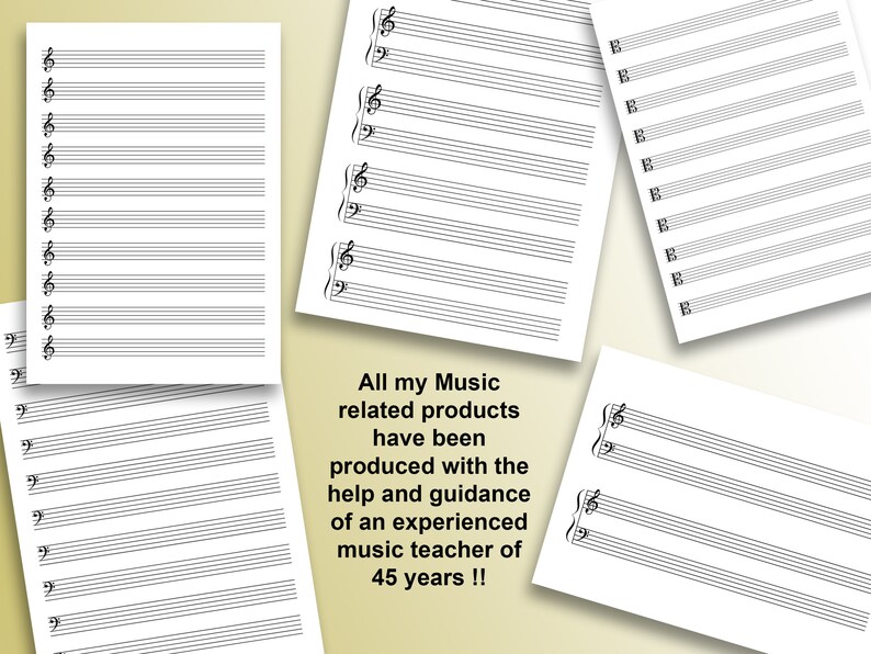 Printable Manuscript Stave Sheets Blank Music Score Sheet Music Stave ...