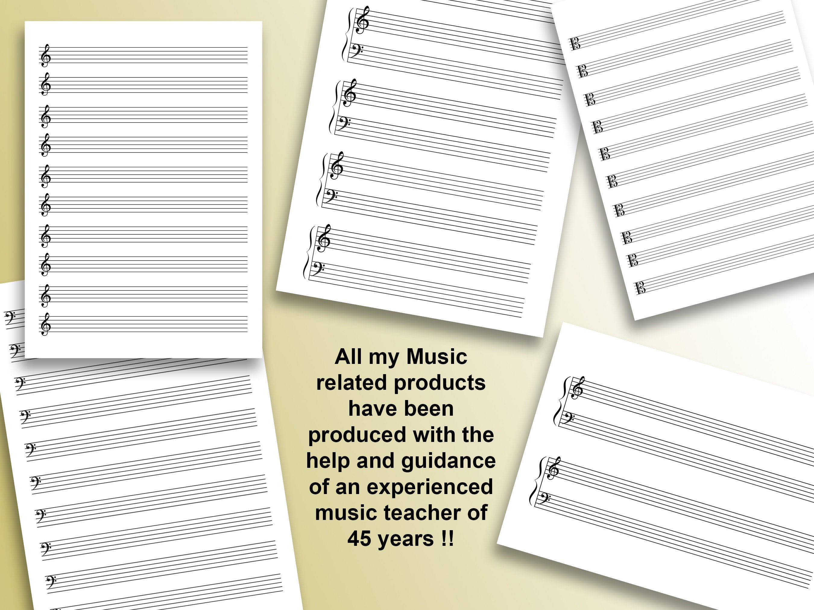 Printable Manuscript Stave Sheets Blank Music Score Sheet Music Stave ...