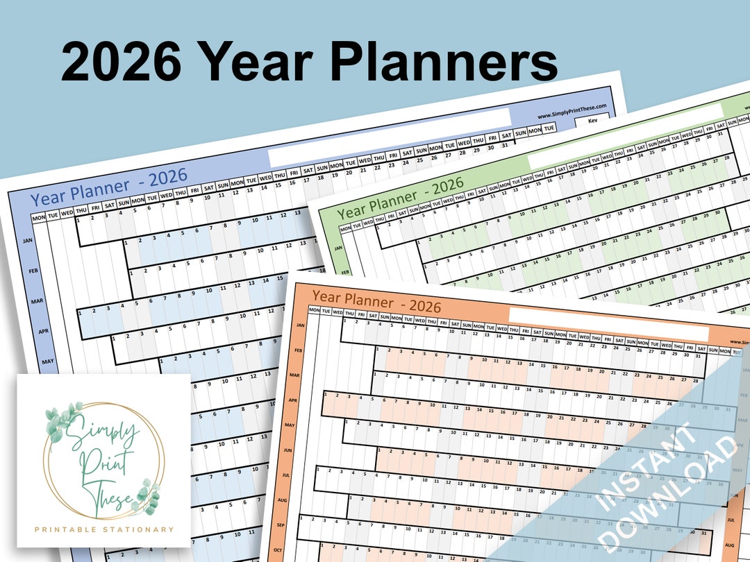 Printable 2026 PDF A4/A3/A2 Yearly Planner Perfect to Help You Keep ...