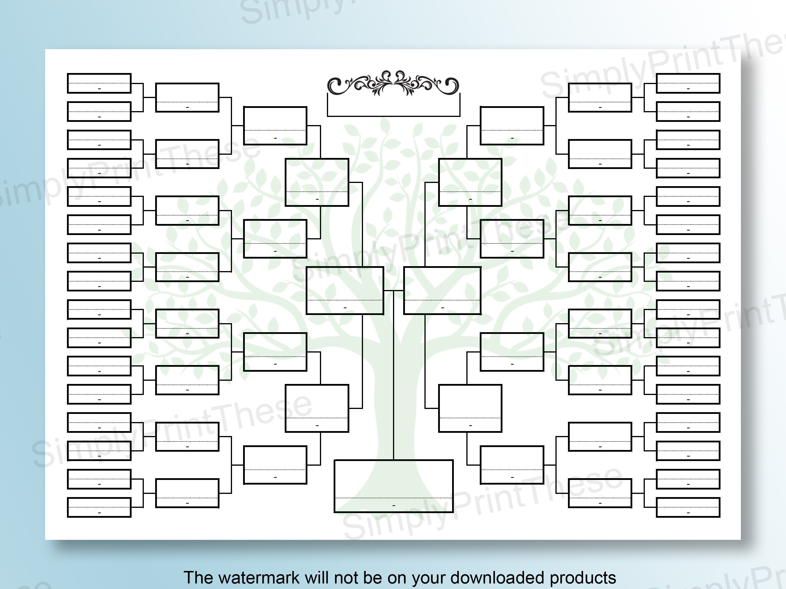 Printable 6 Generation Family Tree, PDF Download Blank Printable ...