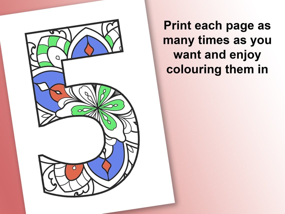 Printable A4 Mandala Numbers for Colouring In, Great for All Ages ...