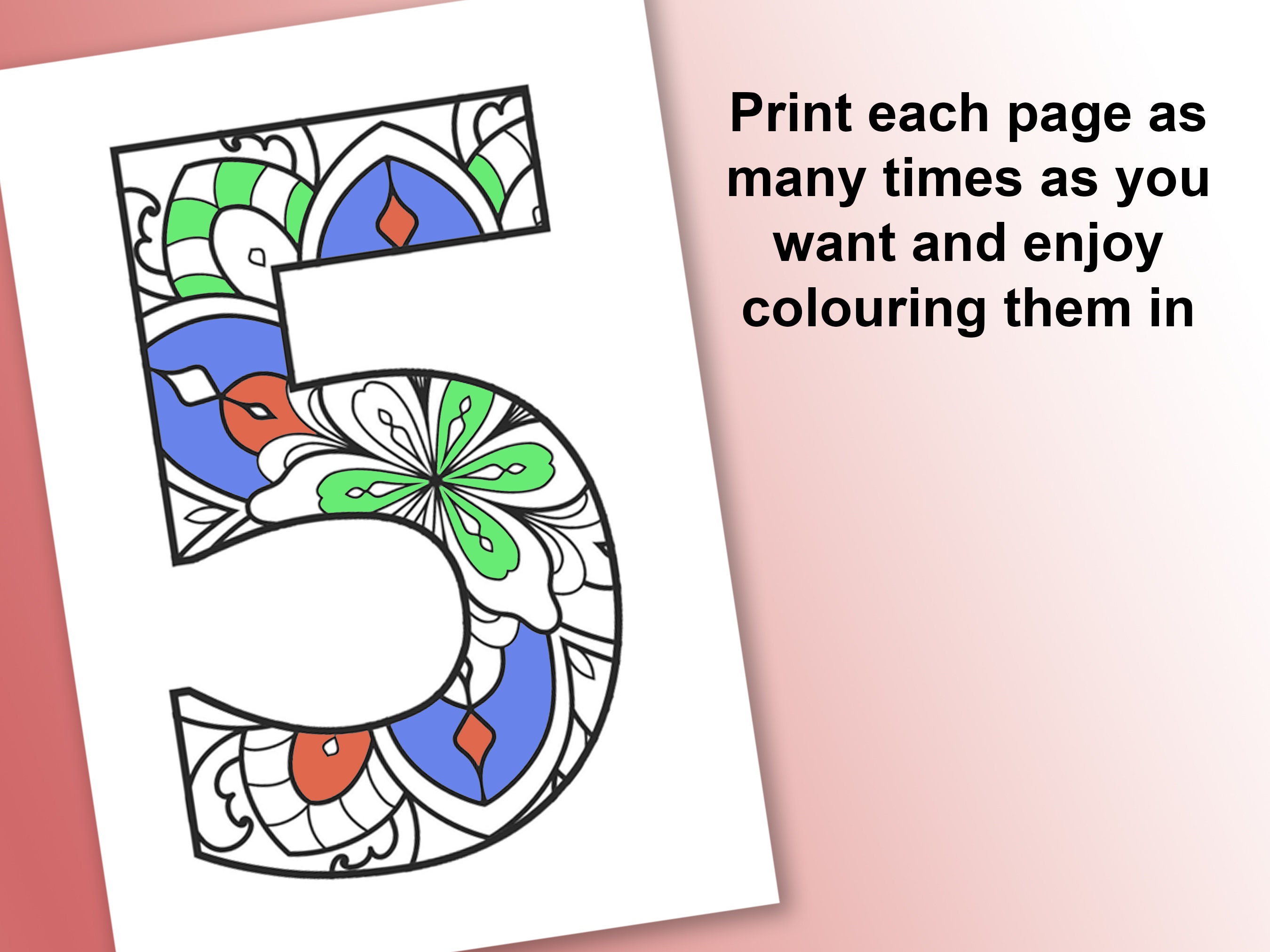Printable A4 Mandala Numbers for Colouring In, Great for All Ages ...
